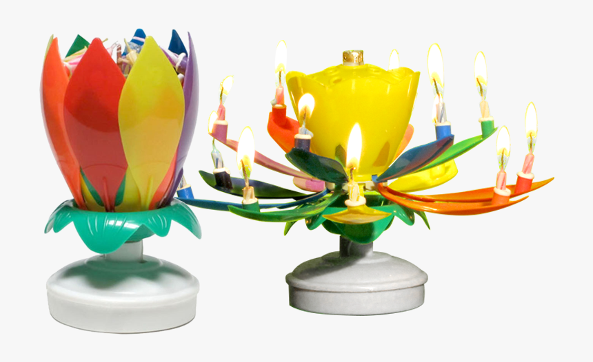 Happy Birthday Candle Flower Rainbow, HD Png Download , Transparent Png ...