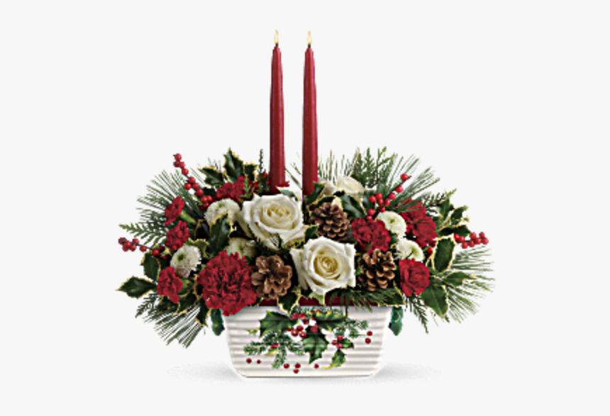 Teleflora Halls Of Holly Centerpiece, HD Png Download , Transparent Png ...