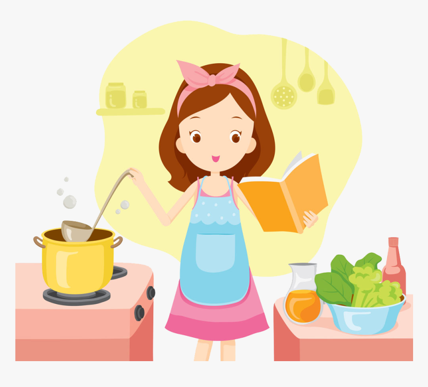 Bake Clipart Woman - Cooking Girl Clip Art, HD Png Download ...