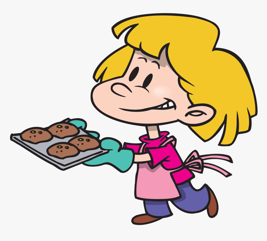 Girl Clipart Cooking - Bake Cookies Clipart Black And White, HD Png ...