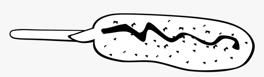 Corn Dog, Food, Snack, Meal, Stick, Black And White - Corn Dog Coloring ...