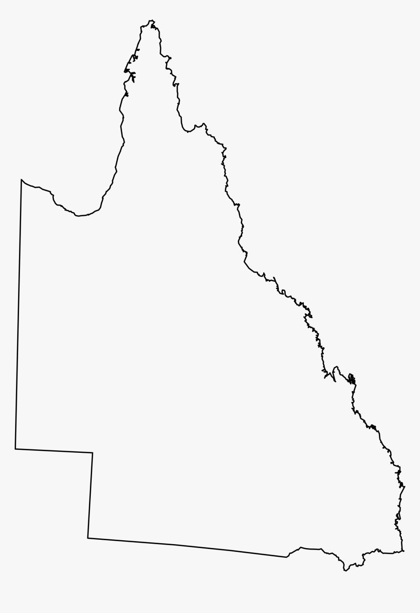 Outline Map Of Queensland, HD Png Download , Transparent Png Image ...