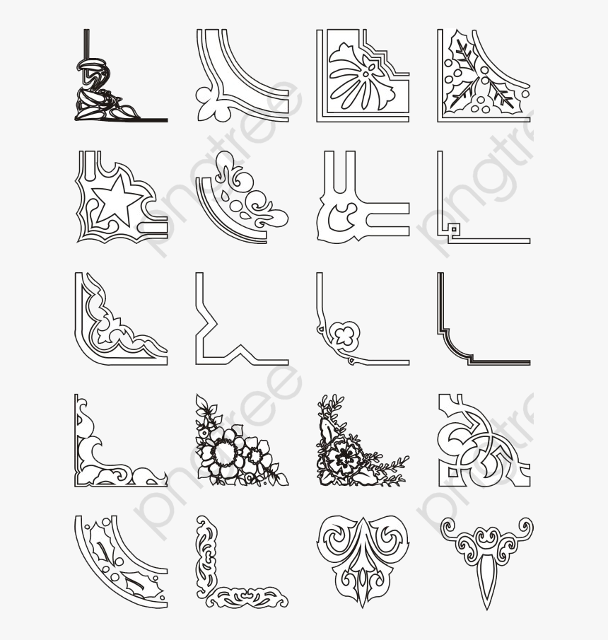 Black And White Border Transparent Background - Line Art, HD Png ...