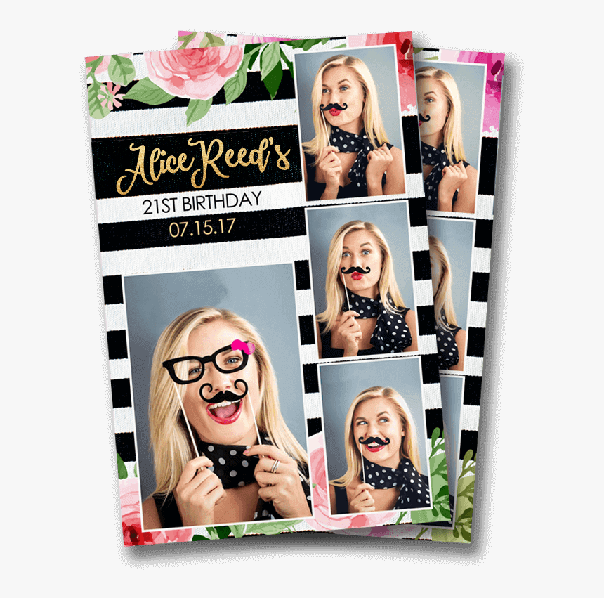 Floral Stripes Mirror Booth Collage - Booth Collage, HD Png Download ...