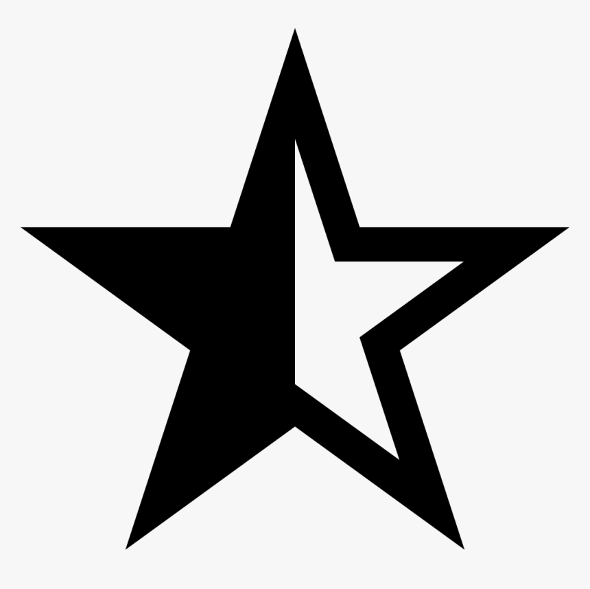 Half Filled Star Icon Clipart , Png Download - Half Filled Star Icon ...