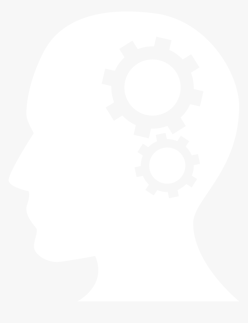 Head With Cogs White - White Gear Head Icon, HD Png Download ...