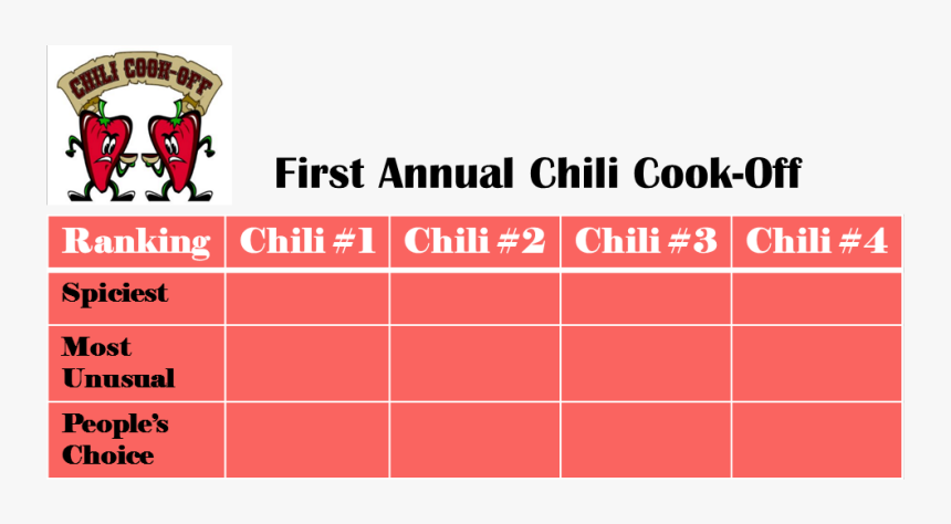 Chili Cook Off Voting Sheet, HD Png Download , Transparent Png Image ...