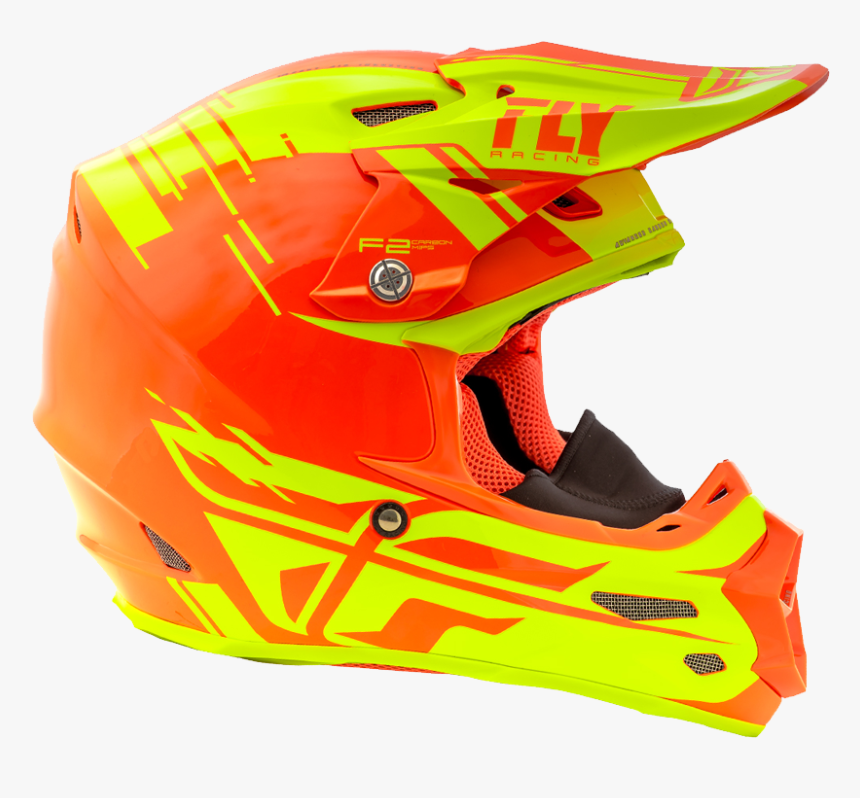 Fly F2 Cold Hi Vis Orange 2 - Motorcycle Helmet, HD Png Download ...