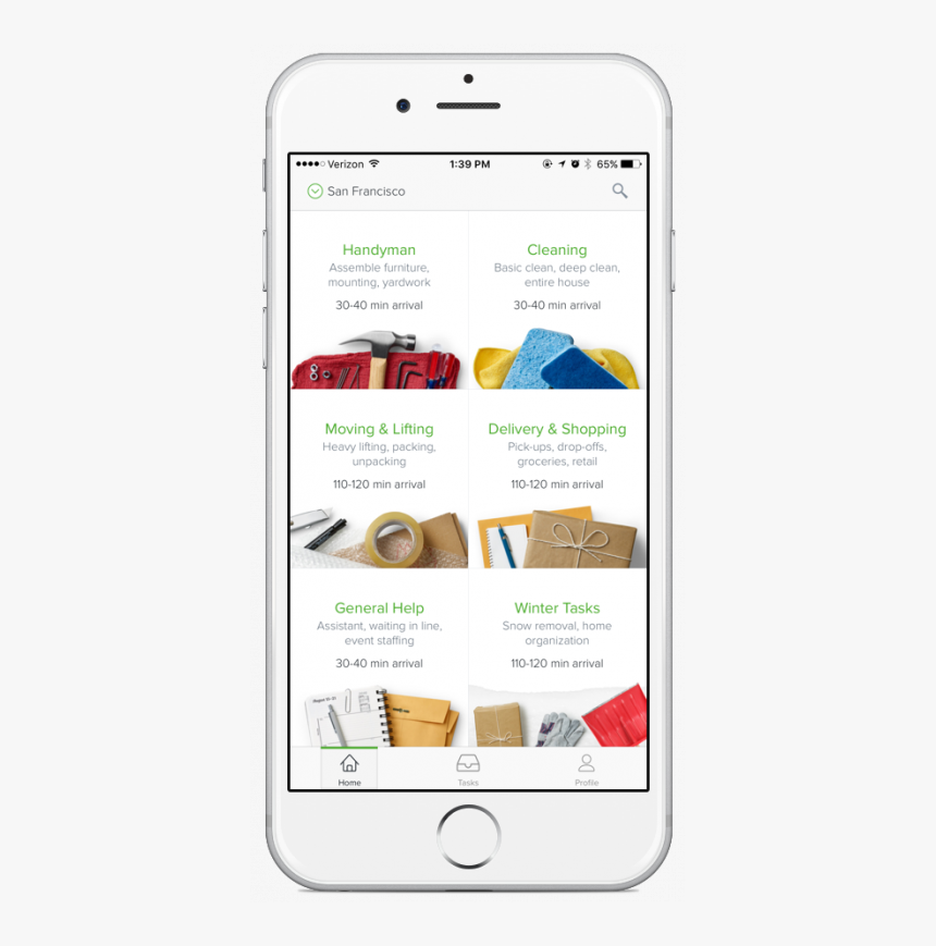 Taskrabbit App On A White Iphone - Taskrabbit App, HD Png Download ...