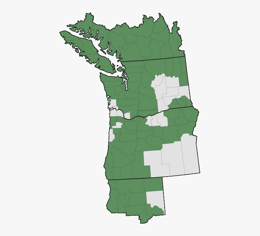 Evergreen Huckleberry Range Map, HD Png Download , Transparent Png ...