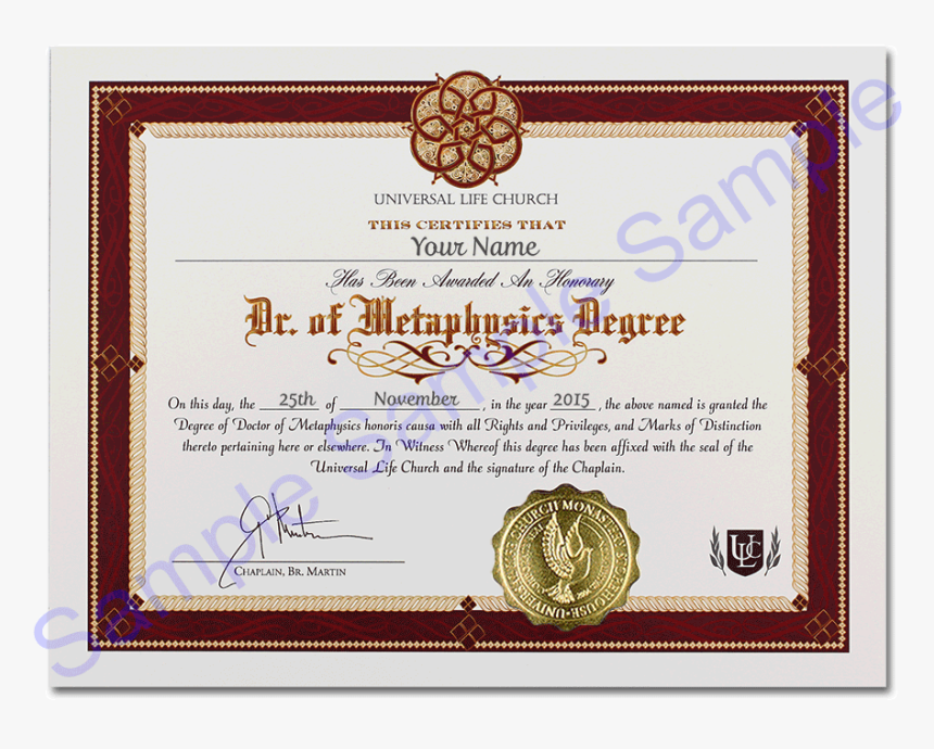 Doctor Of Metaphysics Degree, HD Png Download , Transparent Png Image ...