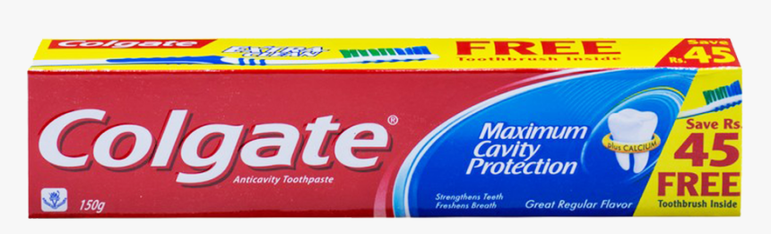 Colgate Tooth Paste Maximum Cavity Protection 150 Gm - Colgate, HD Png ...