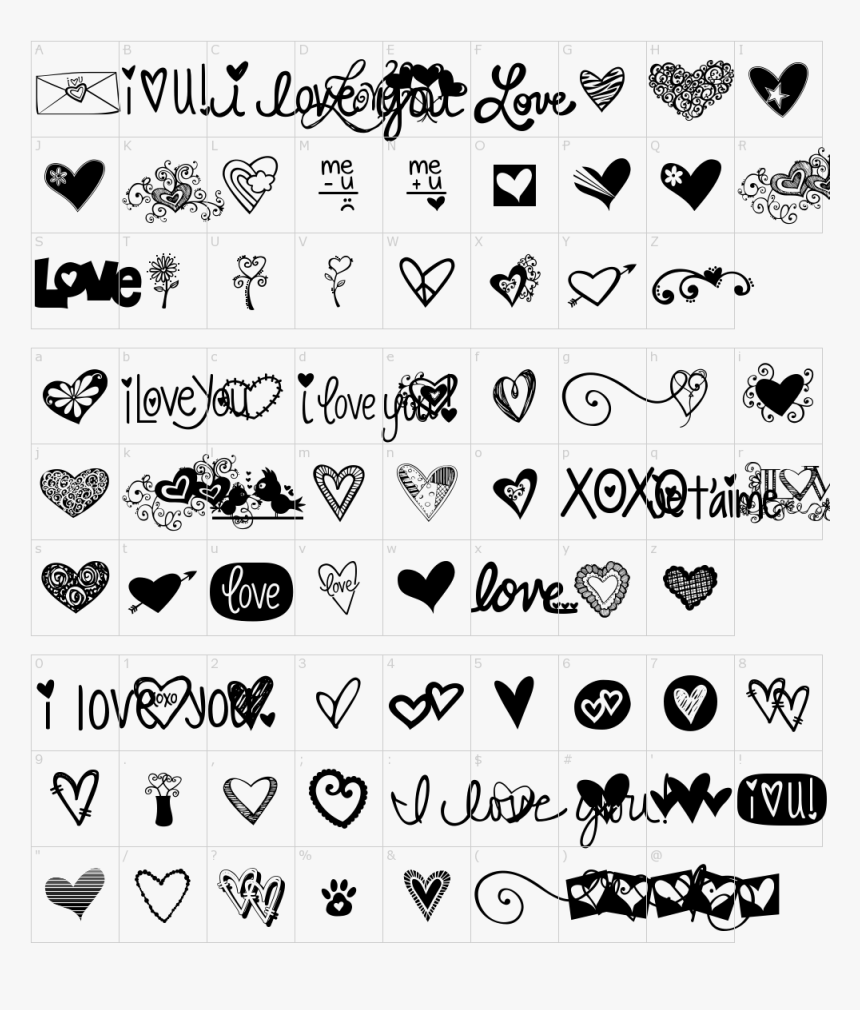 Different Heart Fonts, HD Png Download , Transparent Png Image - PNGitem