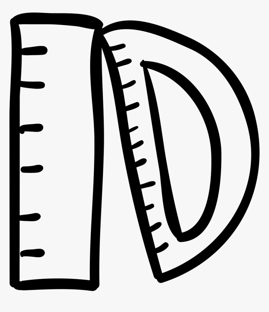 Ruler Icon Lineart - Ruler Hand Drawing, HD Png Download , Transparent ...