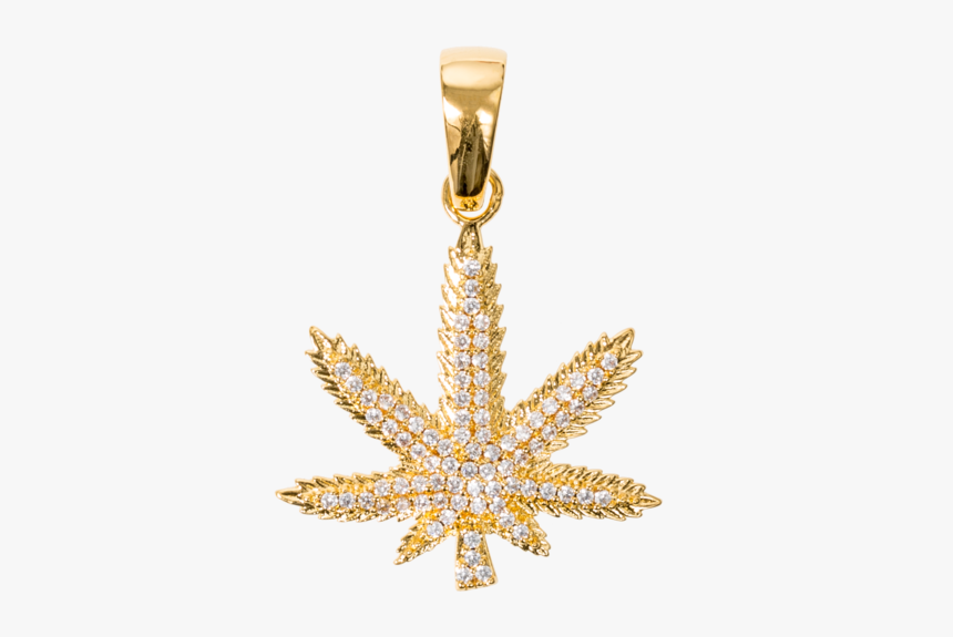 Weed Leaf In Yellow - Iced Out Chain Png Transparent, Png Download ...