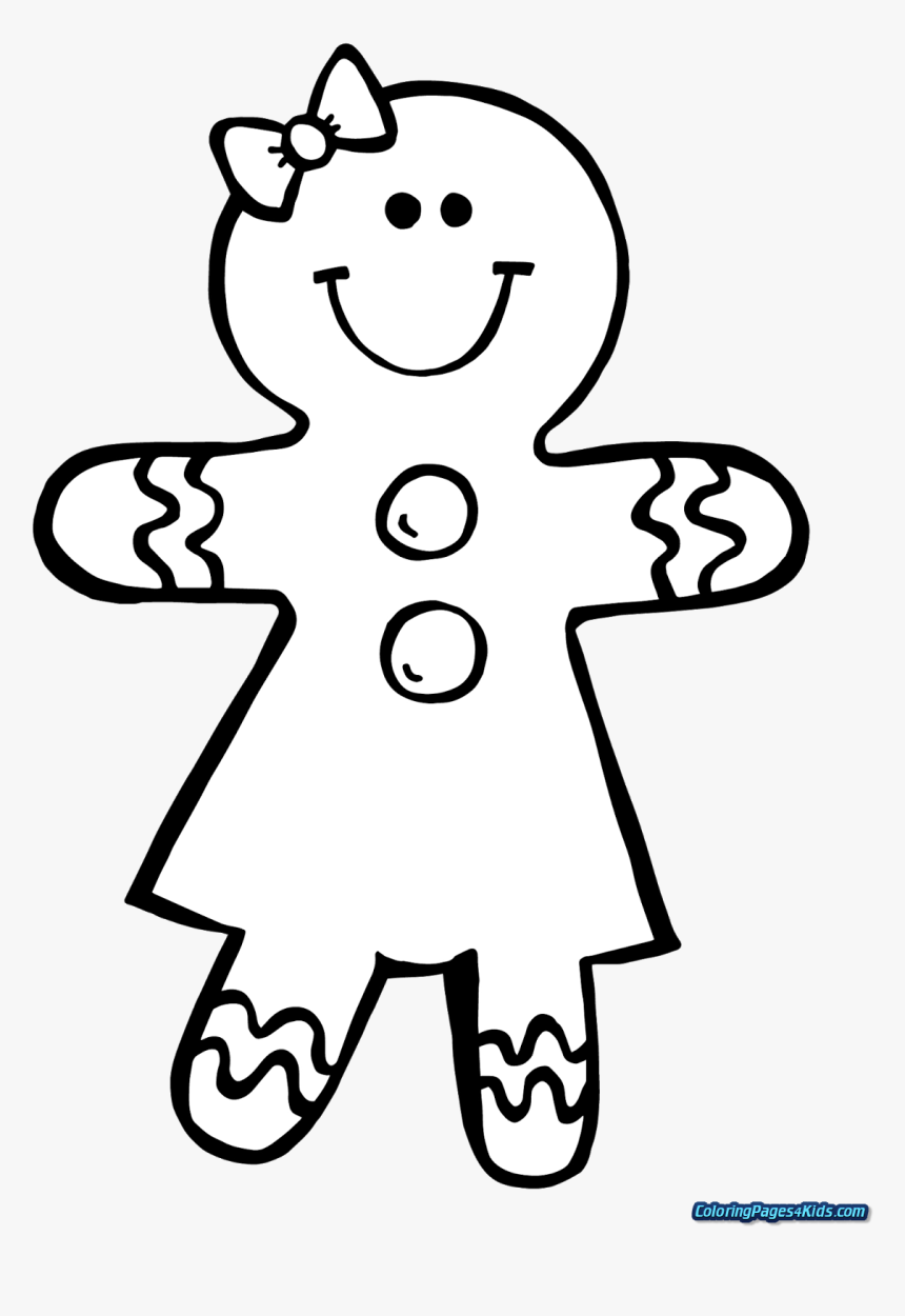 Gingerbread Girl Coloring Pages HD Png Download Transparent Png