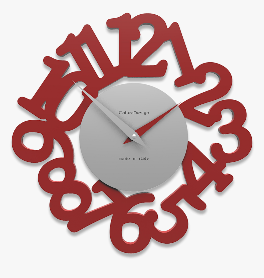 Picture Of Callea Design Modern Wall Clock Mat Ruby - Red Kitchen Clock ...
