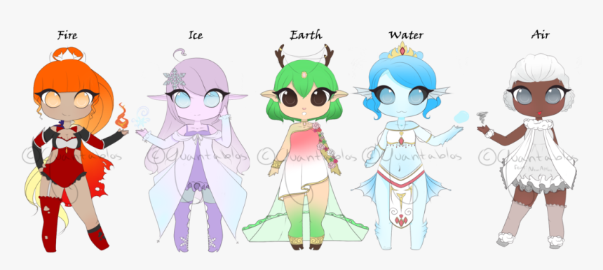 Drawing Air Elements - Fire Water Earth Air Ice, HD Png Download ...