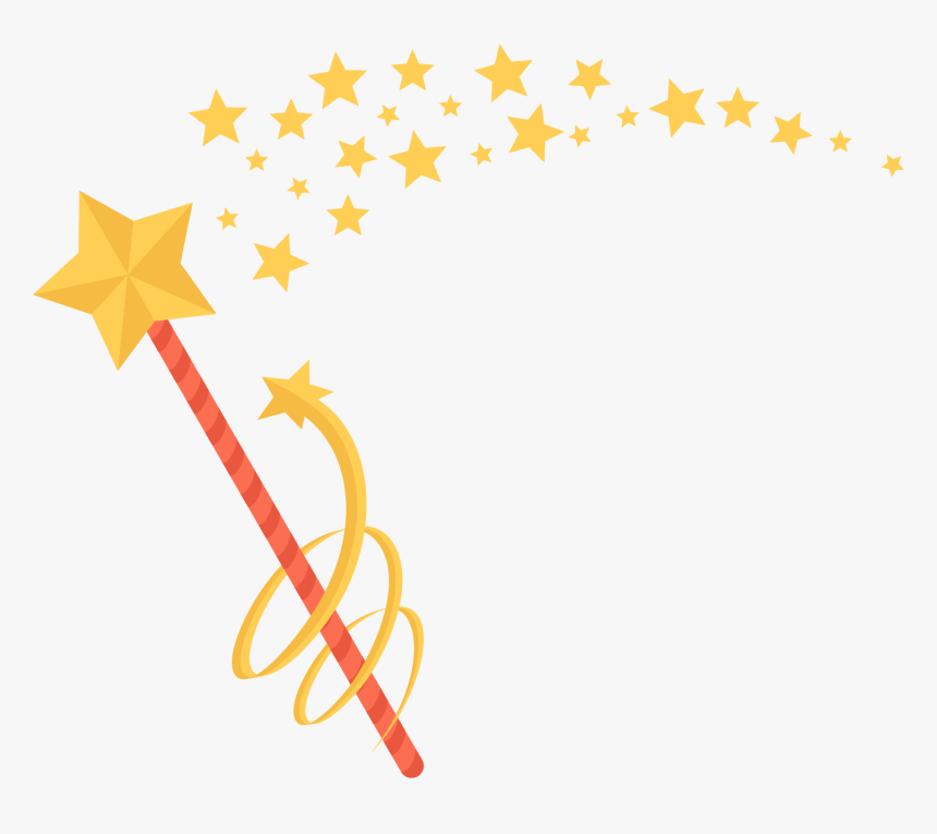 Hand Painted Yellow Star - Magic Wand Clipart Png, Transparent Png ...