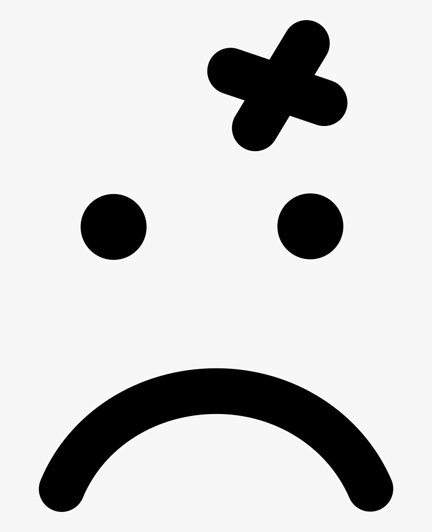 Wound Cross On Emoticon Sad Face Of Rounded Square - Hurt Face Png ...