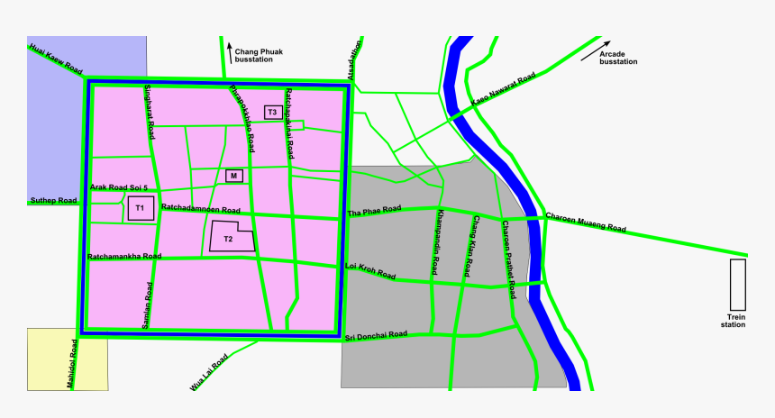 Chiang Mai City Map - ถนน ใน เมือง เชียงใหม่, HD Png Download ...