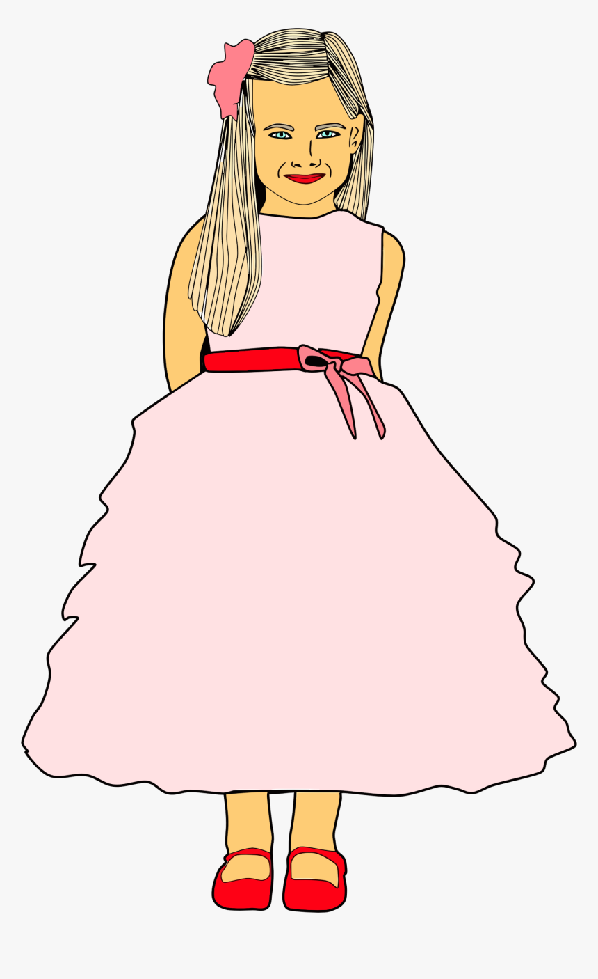 Cute Dressed Up Girl Clip Arts - Girl In Dress Clipart, HD Png Download ...