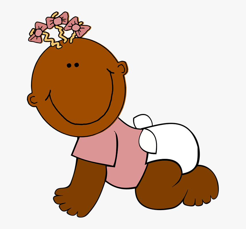 African American Baby Girl Clipart