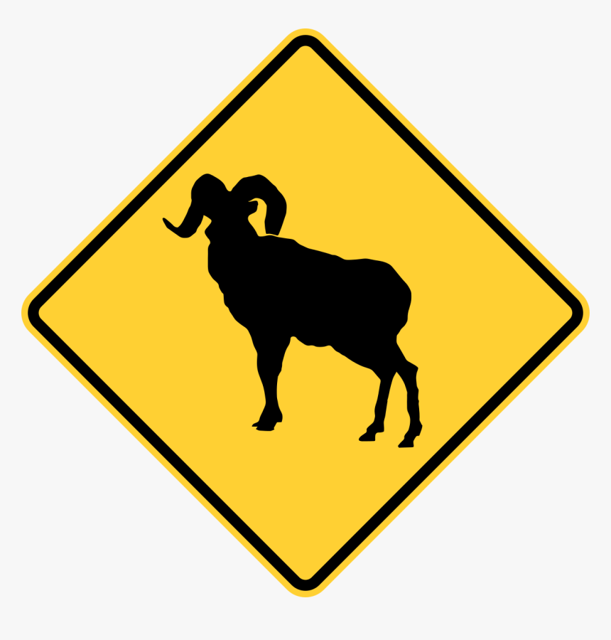 Bighorn Sheep Crossing Sign, HD Png Download , Transparent Png Image ...