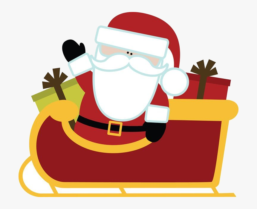 Sleigh Christmas Santa And Clip Art Transparent Png - Cute Santa In ...