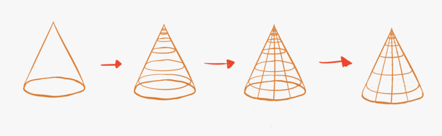 Drawingcontouredcones - Triangle, HD Png Download , Transparent Png ...