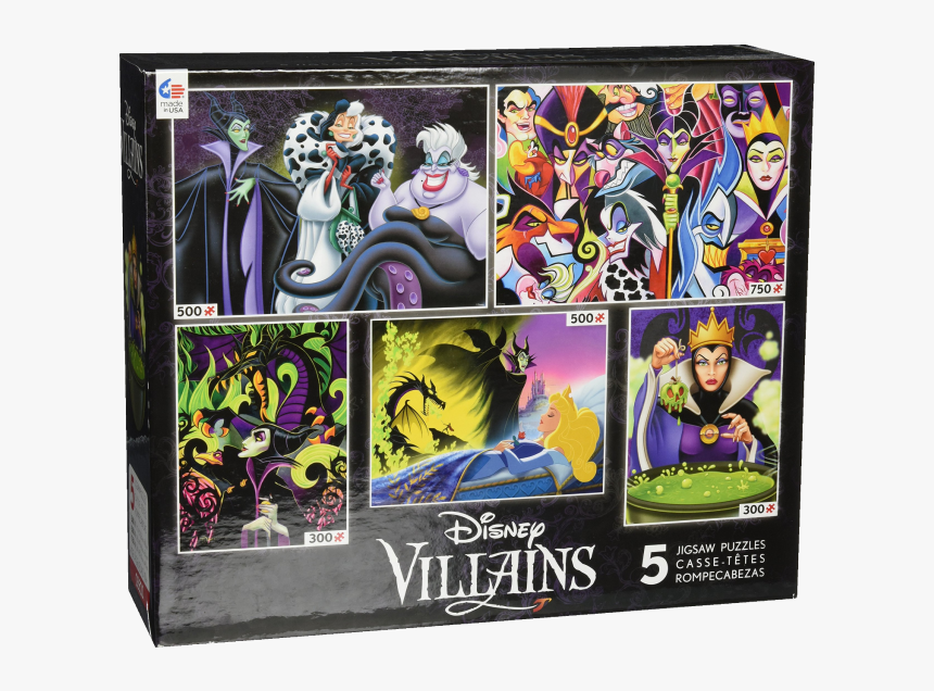 5 In 1 Jigsaw Puzzle Collection - Disney Villains Puzzle, HD Png ...