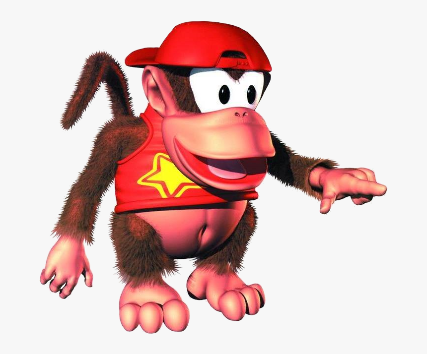 Diddy Kong Pointing At An Unknown Object, HD Png Download , Transparent ...