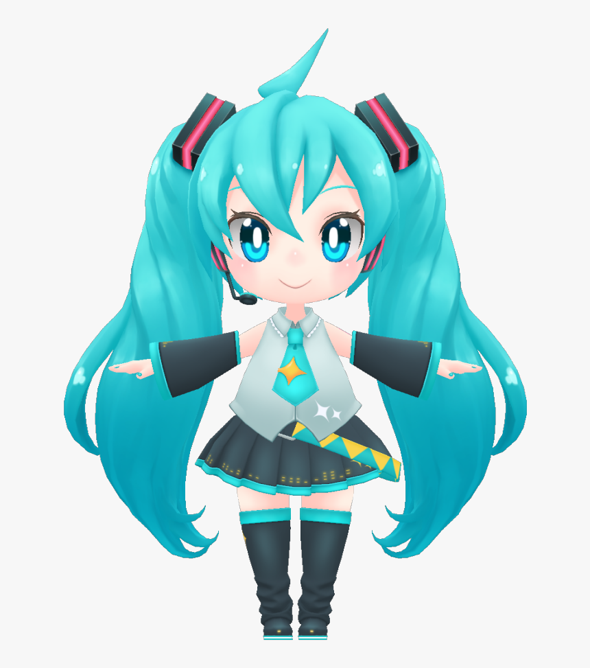 Miku By Maza Animation Planet, Inc - Chibi Miku Mmd Model, HD Png ...