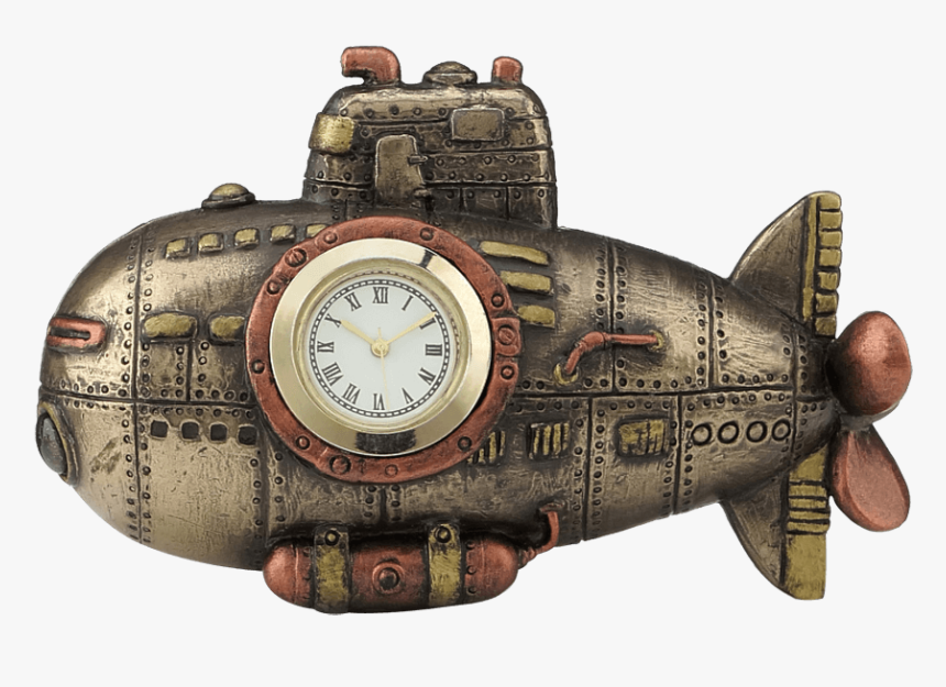 Steampunk Mini Submariner Clock - Submarine Alarm Clock, HD Png ...