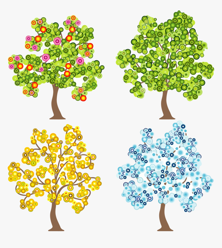 Transparent Tree Clipart Png - Four Trees Clipart, Png Download ...