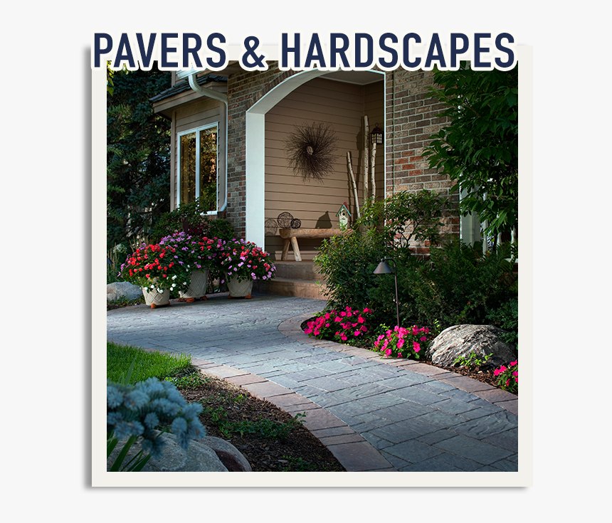 Pavers & - Hardscapes - Diy Front Walkway Landscaping Ideas, HD Png ...
