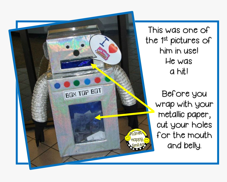 Box Top Robot ~ Planet Happy Smiles - Box Top Robot, HD Png Download ...
