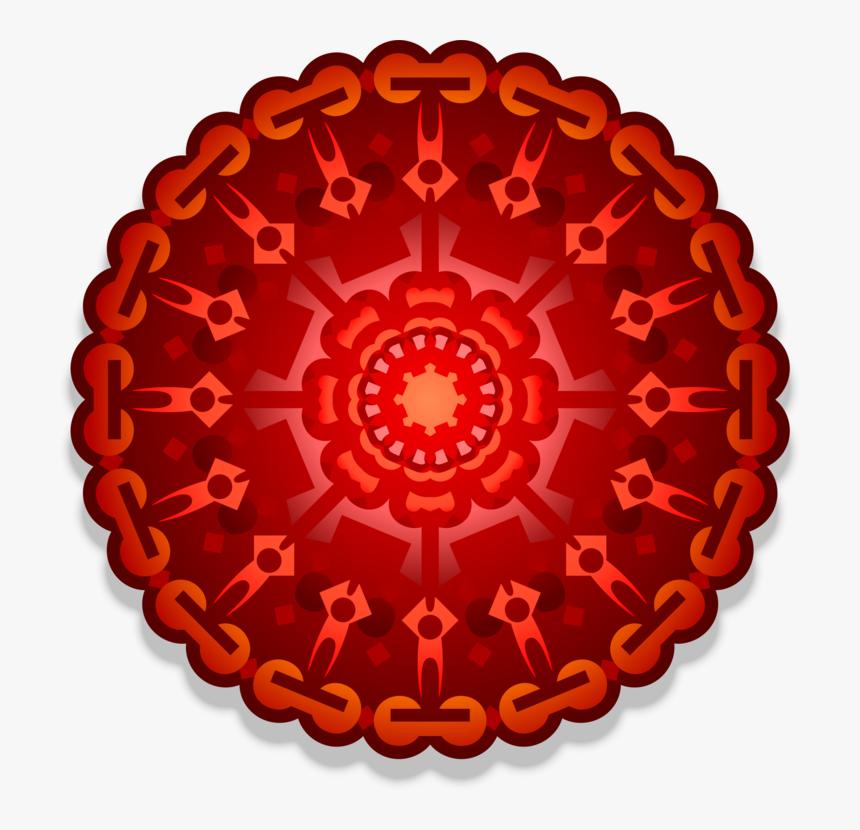 Symmetry,orange,circle - Round Rangoli Red And Orange Vector, HD Png ...