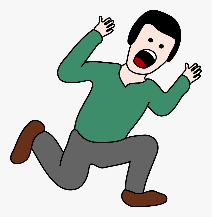 Scared Man Running Cartoon