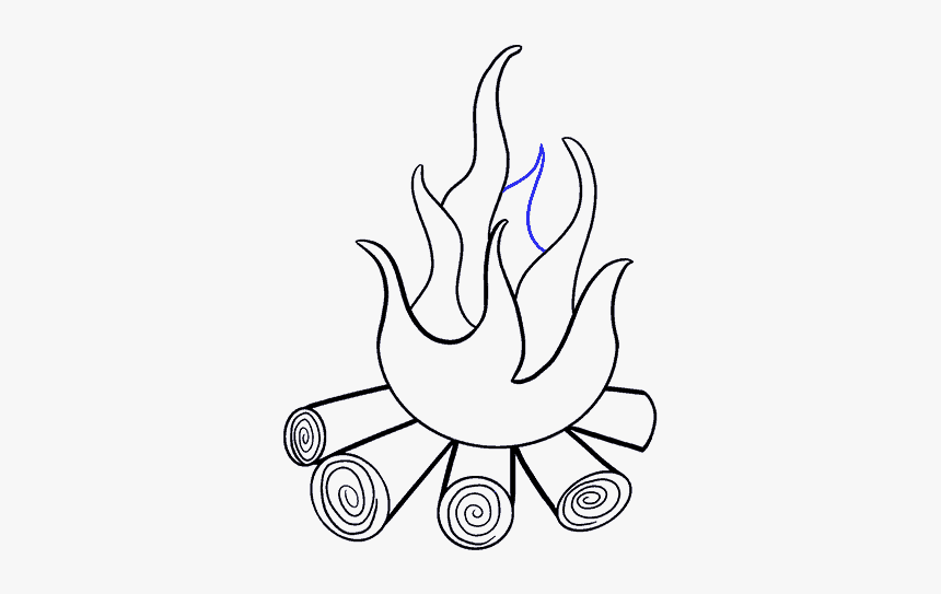 How To Draw A Fire With Wood