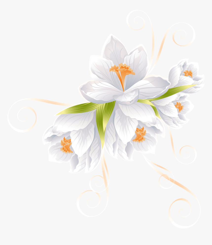 White Flower Decor Transparent Png Clip Art Image - White Flower ...