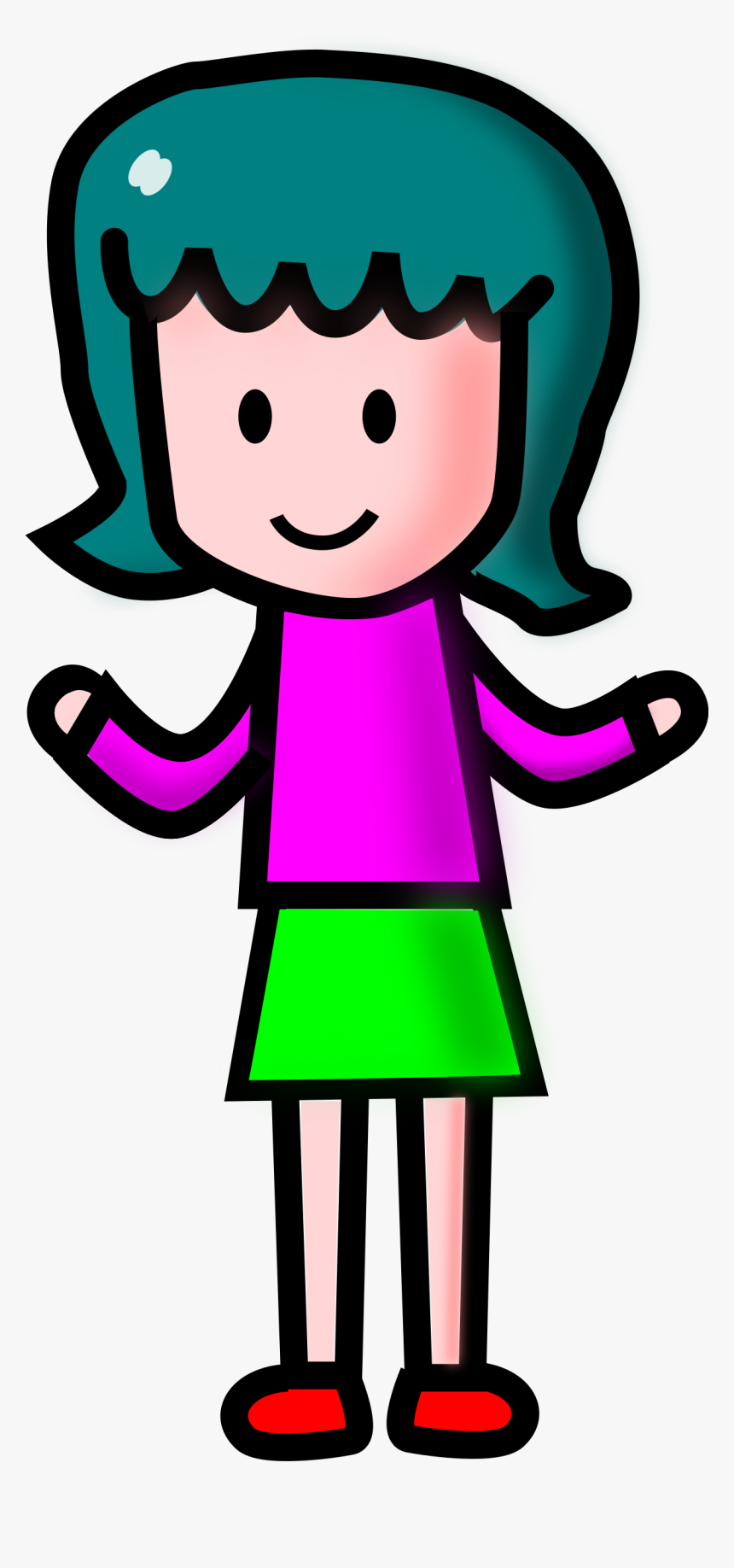 Cartoon Girl Clipart Girl Png - Simple Cartoon Girl Characters ...