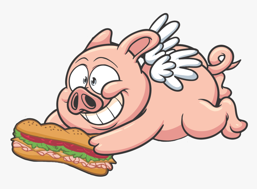 Pig Flying To Get Food Cartoon, HD Png Download , Transparent Png Image ...
