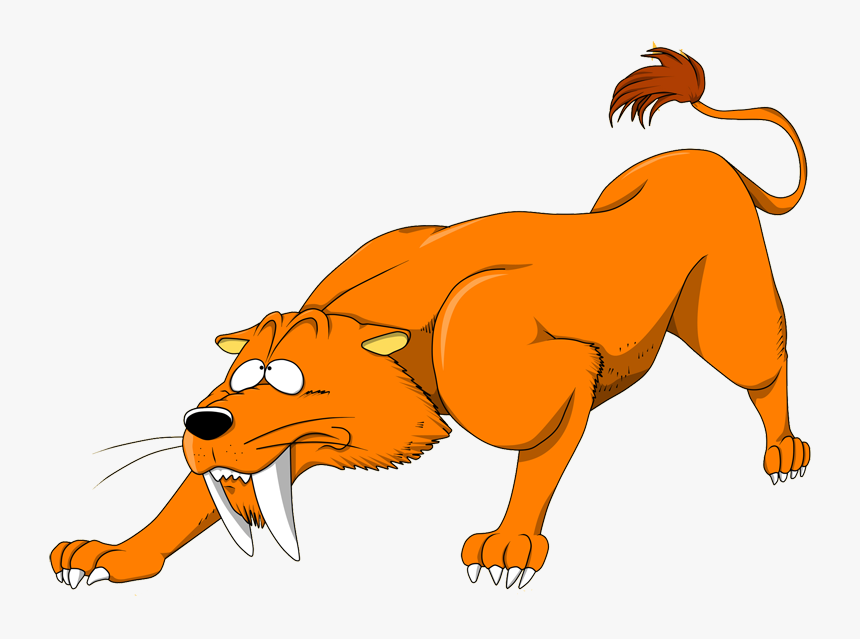 Transparent Saber Tooth Tiger Png - Sabre Tooth Tiger Cartoon, Png ...