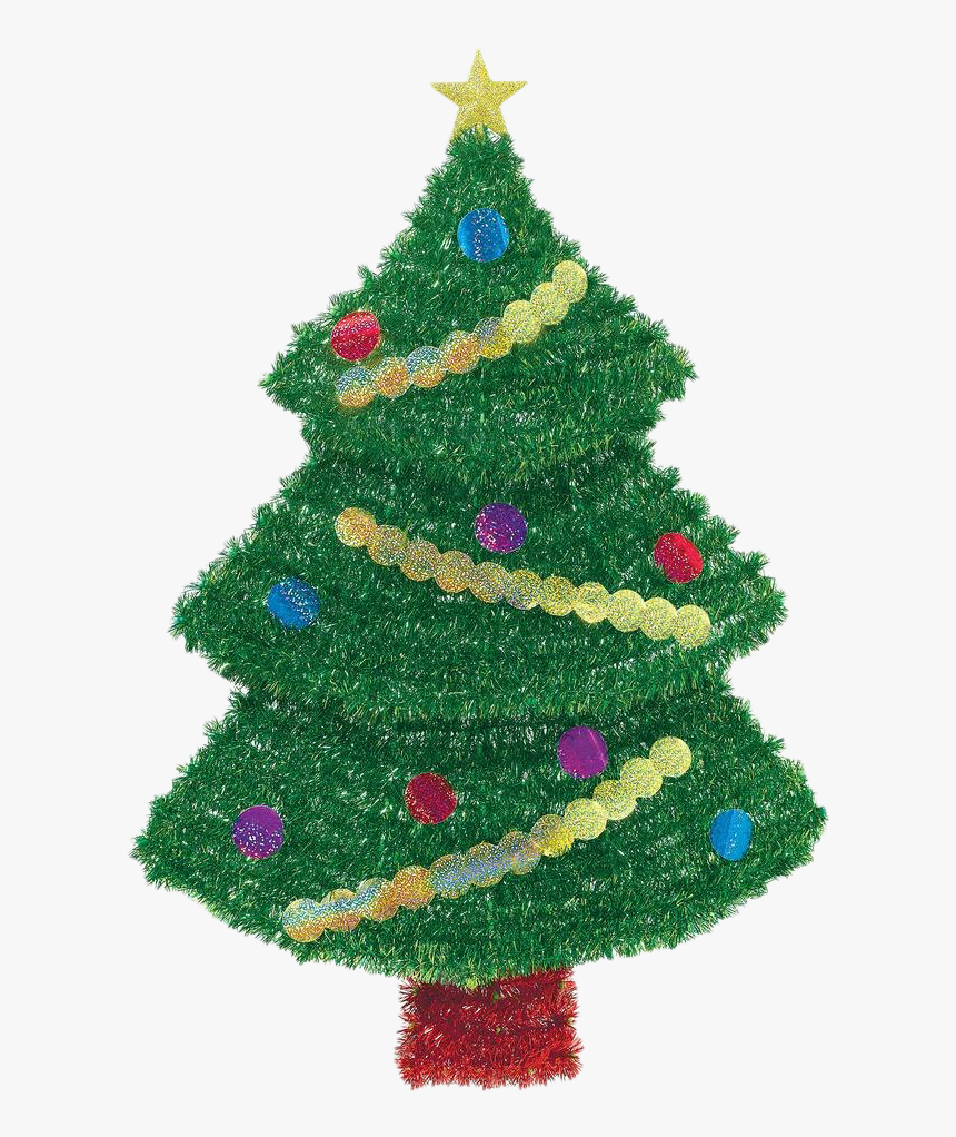 Tinsel Christmas Tree Png Pic - Tinsel Decoration, Transparent Png ...