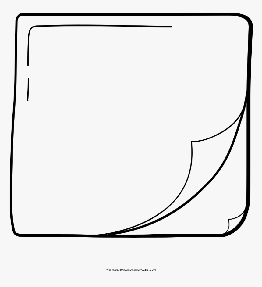 Sticky Note Coloring Page - Sticky Note Clipart Black And White, HD Png ...