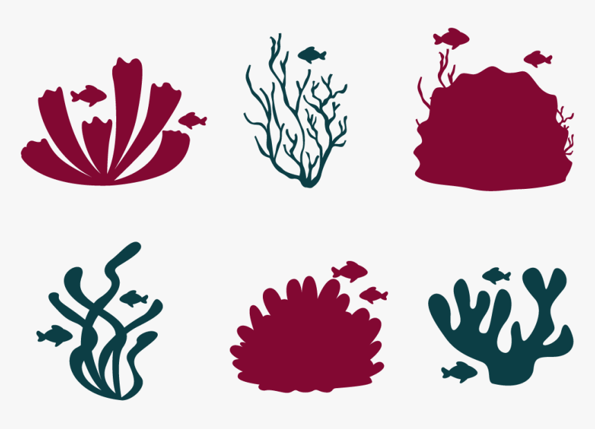 Transparent Coral Reef Fish Clipart - Coral Reef Vector Png, Png ...
