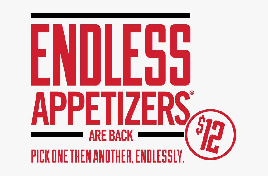 Endless Appetizers Are Back For Only $12 - Poster, HD Png Download ...