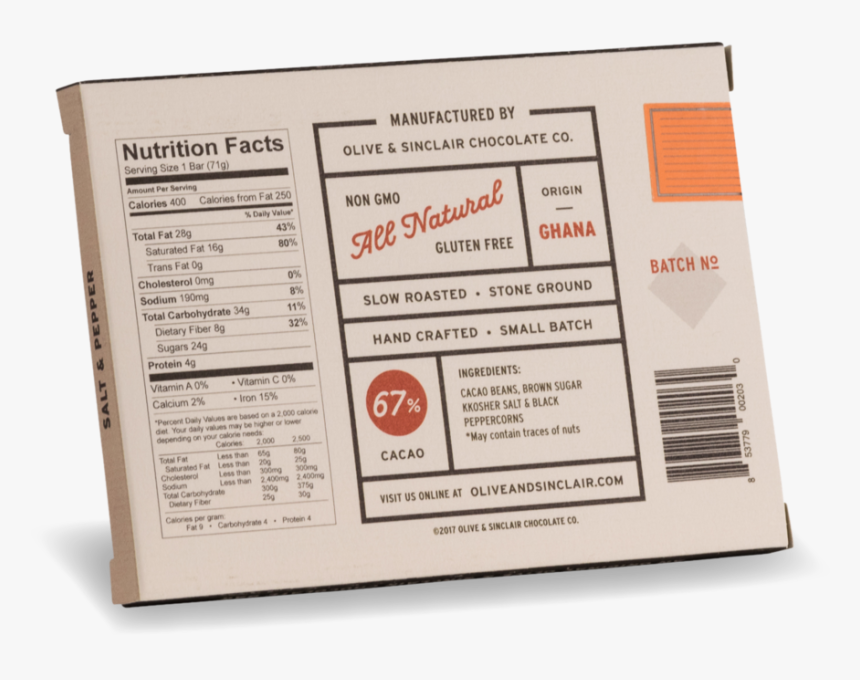 Saltandpepper Back-01 - Chocolate Packaging Back, HD Png Download ...