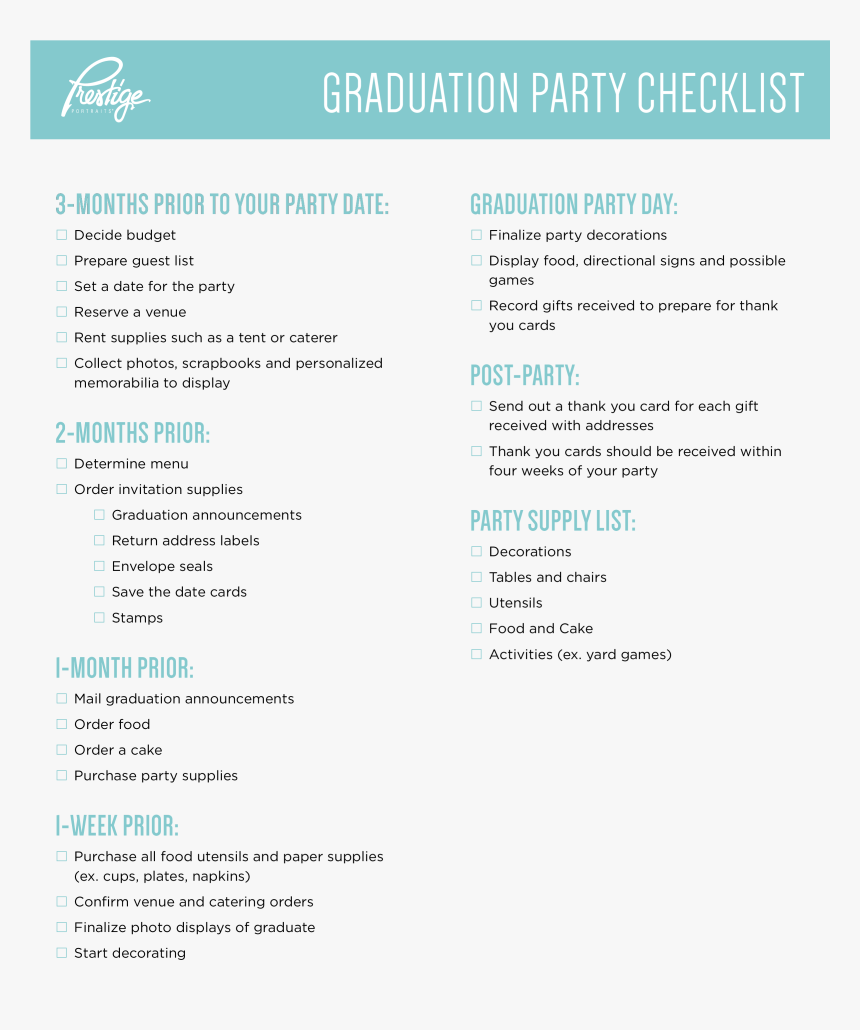 Graduation Party Checklist Main Image - Graduation Party Checklist ...